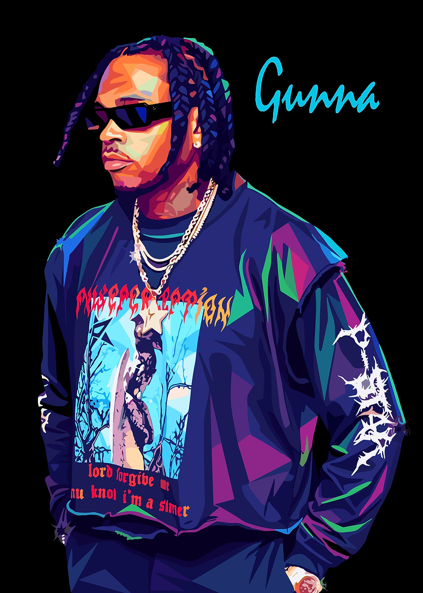 'Gunna Pop Art Portrait' Poster, picture, metal print, paint by MUN21 ...
