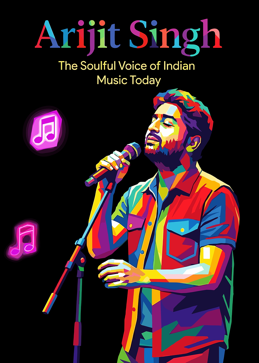 'Arijit Singh Pop Art Portrait' Poster, picture, metal print, paint by ...
