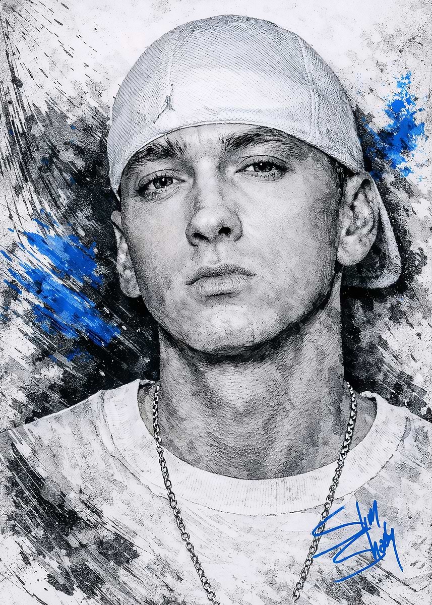 'Slim Shady Portrait' Poster, picture, metal print, paint by Loxey ...