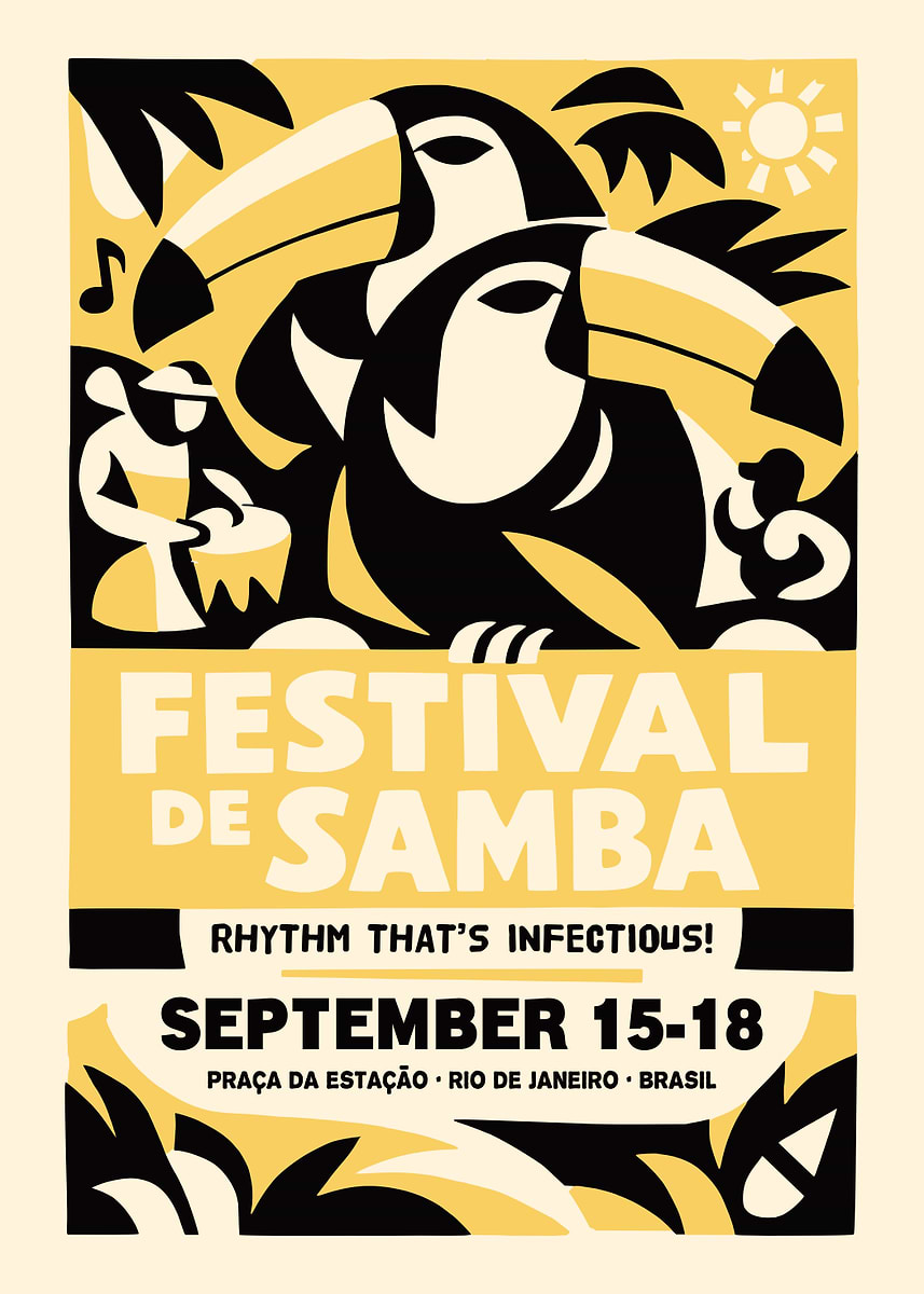 'Festival de Samba Poster' Poster, picture, metal print, paint by ...