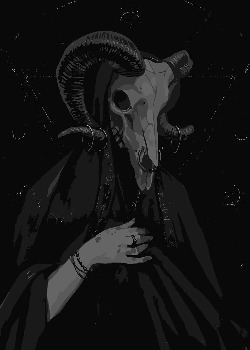 'Dark Ram Skull Figure' Poster, picture, metal print, paint by dasai ...