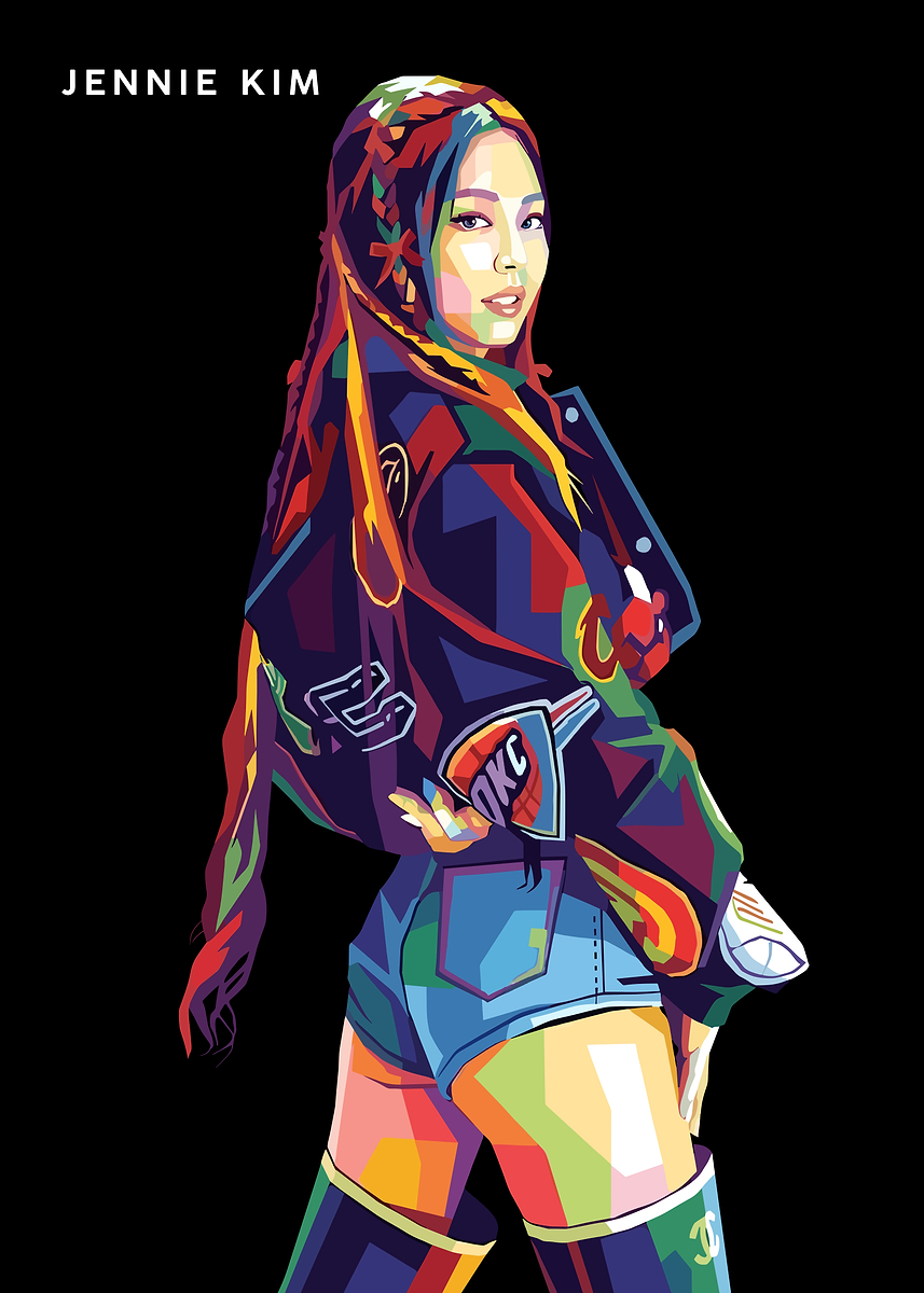 'Jennie Kim Pop Art Portrait' Poster, picture, metal print, paint by ...