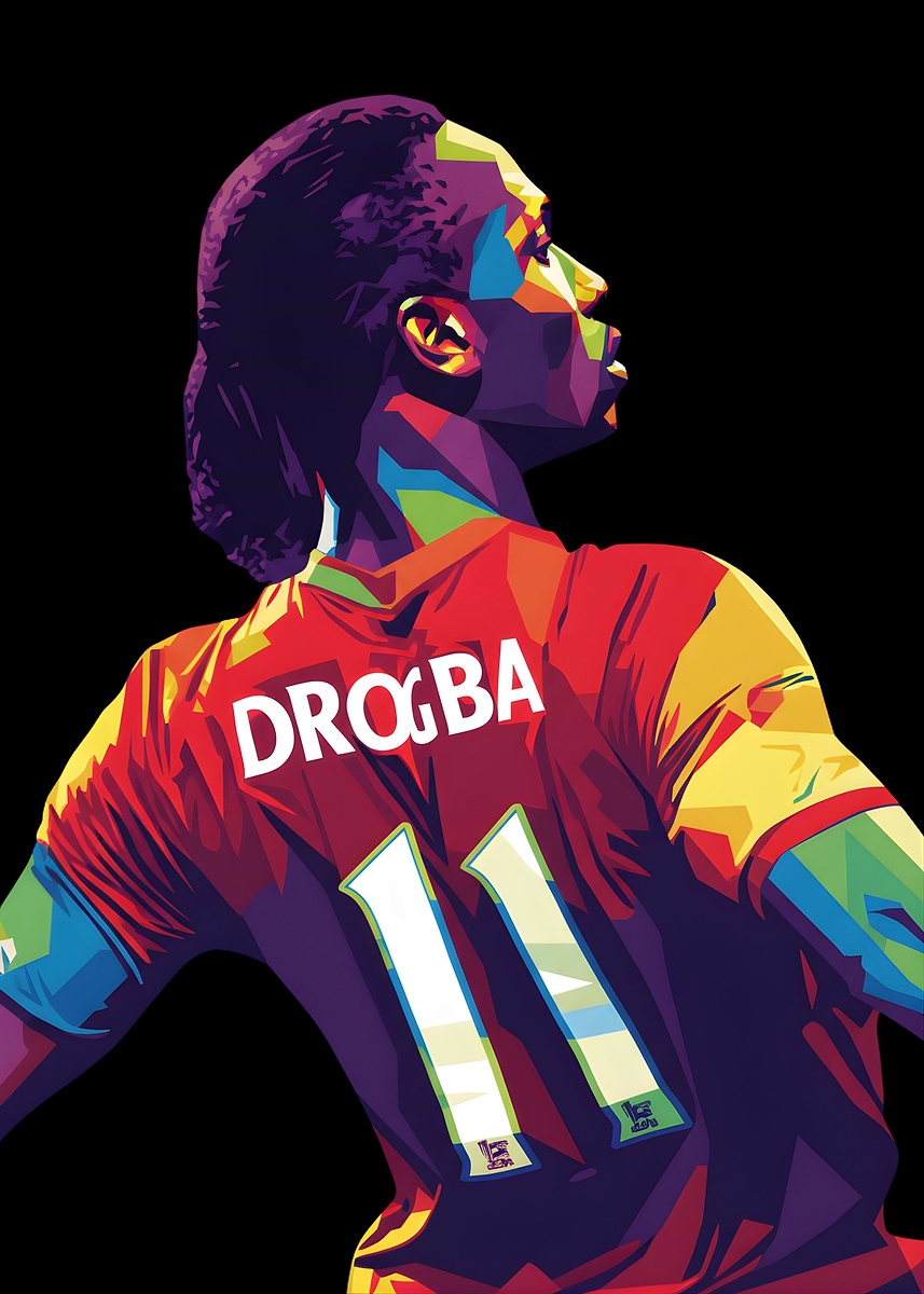 'Didier Drogba Pop Art Portrait' Poster, picture, metal print, paint by ...