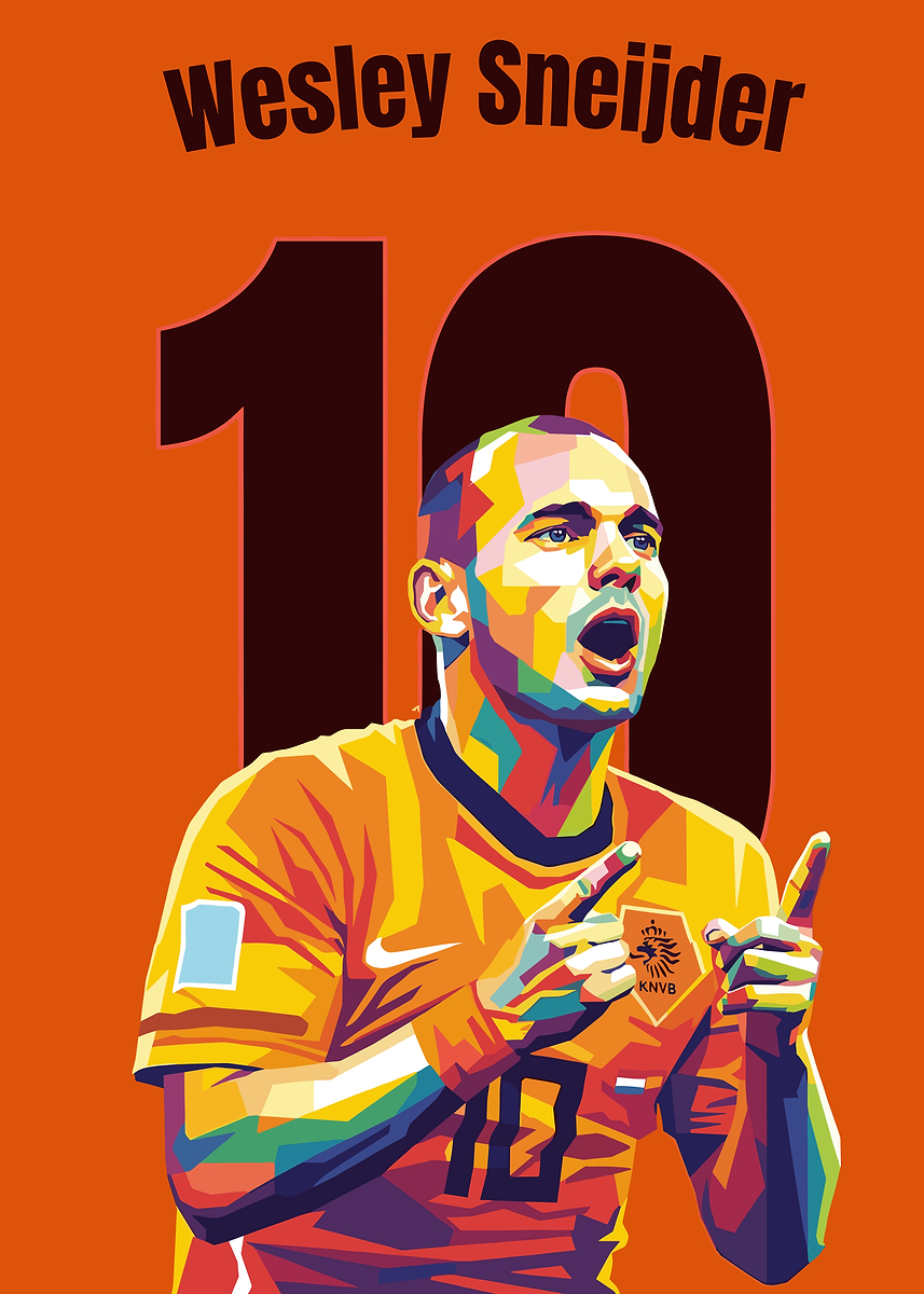 'Wesley Sneijder Pop Art' Poster, picture, metal print, paint by ...