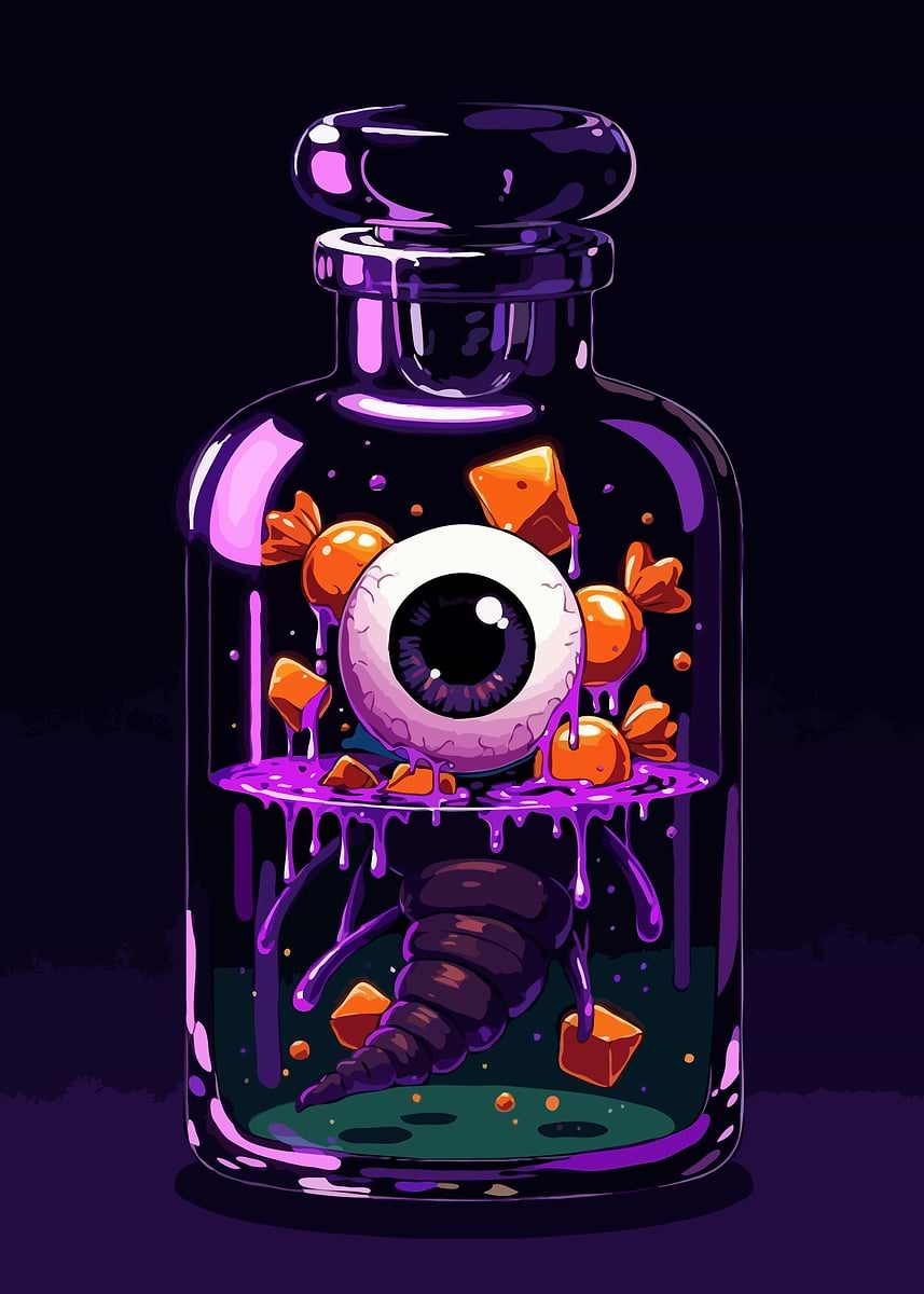 'Halloween Eyeball Potion Bottle' Poster, picture, metal print, paint ...