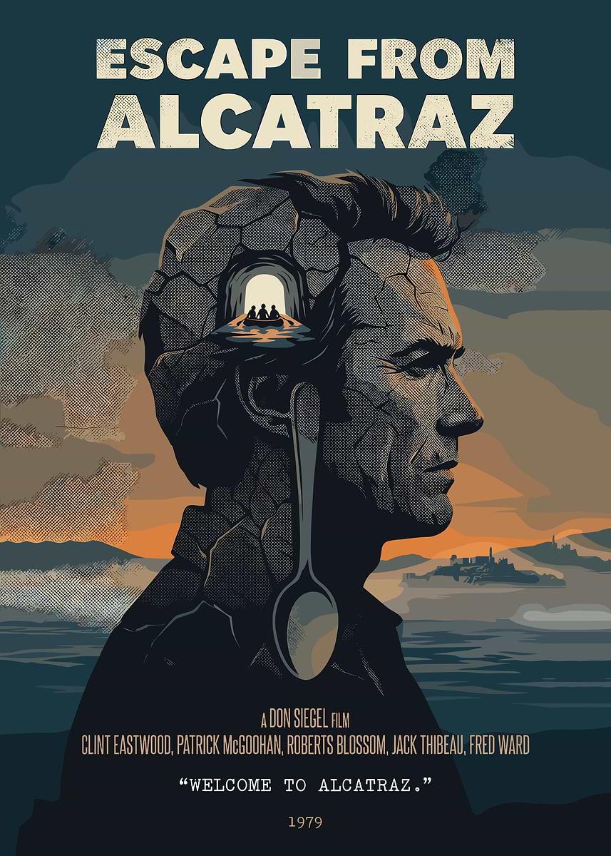 'Escape from Alcatraz Movie Poster' Poster, picture, metal print, paint ...