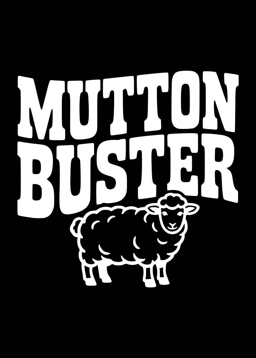 'Mutton Buster Sheep Graphic' Poster, picture, metal print, paint by ...