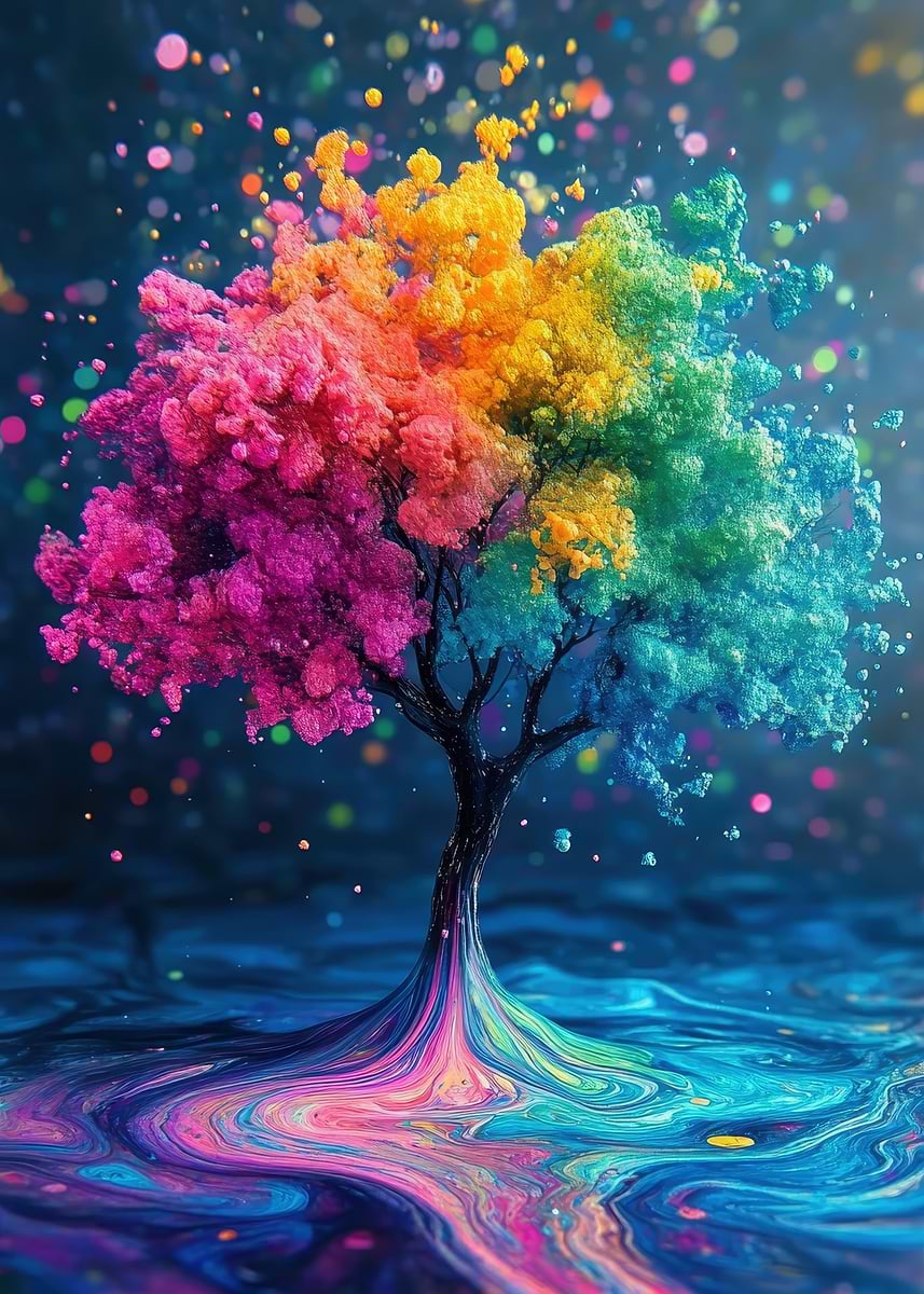 'Rainbow Tree of Life' Poster, picture, metal print, paint by Kimora ...