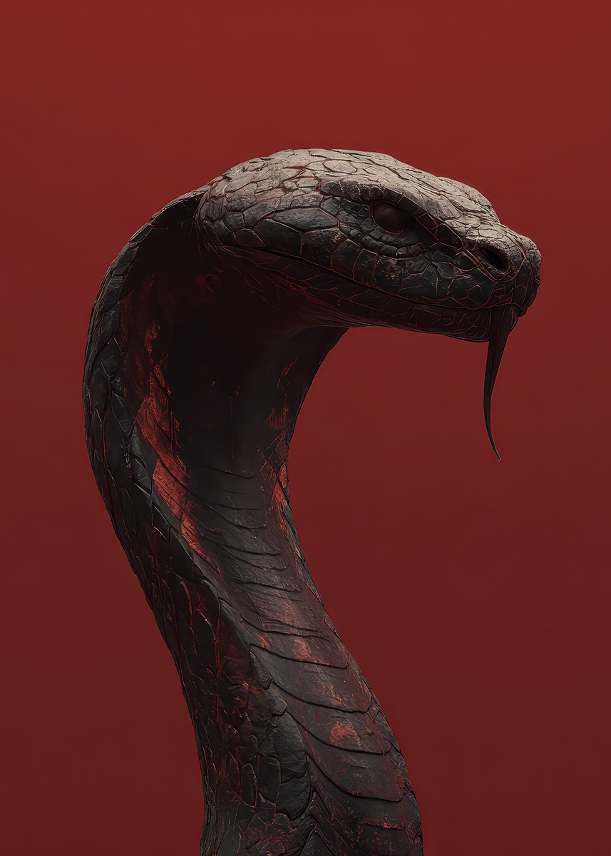 'Dark Cobra Snake' Poster, picture, metal print, paint by Kajiro | Displate