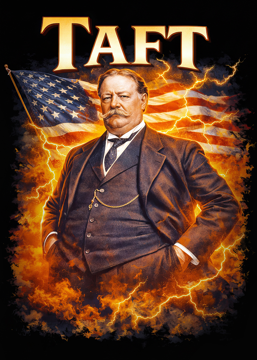 'William Howard Taft American Flag ' Poster, picture, metal print ...