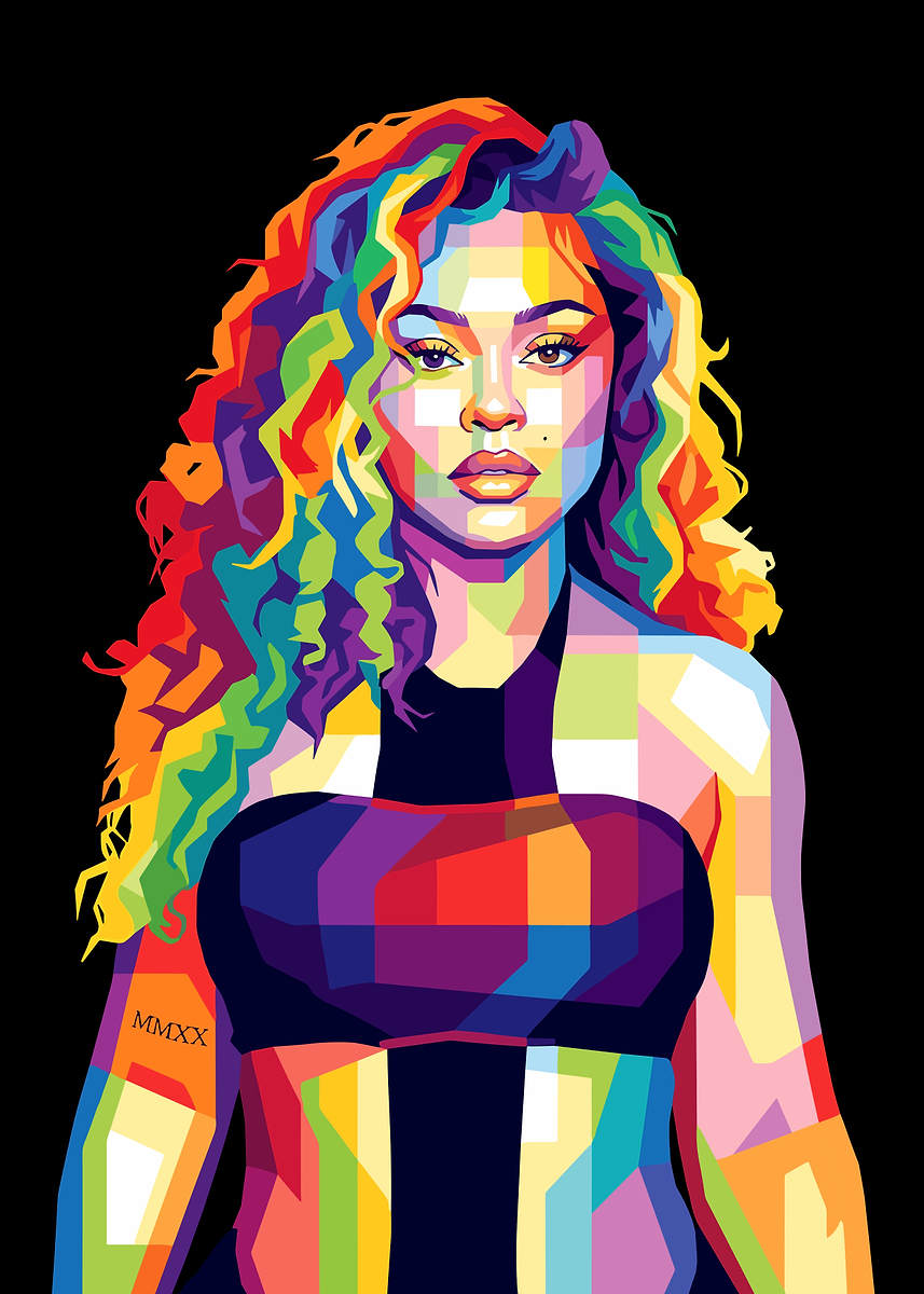 'Colorful WPAP Portrait of a Latto' Poster, picture, metal print, paint ...