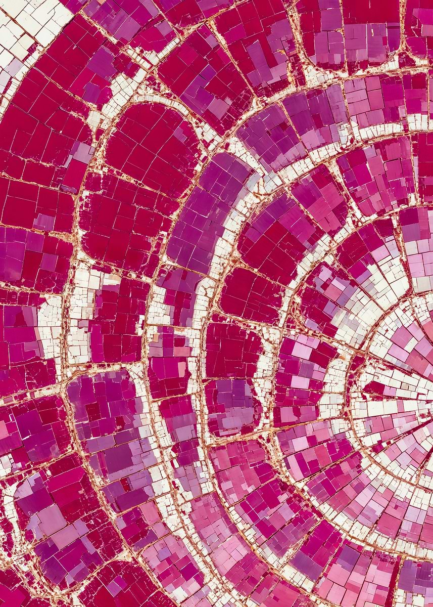 'Abstract Pink Salt Ponds Aerial' Poster, picture, metal print, paint ...