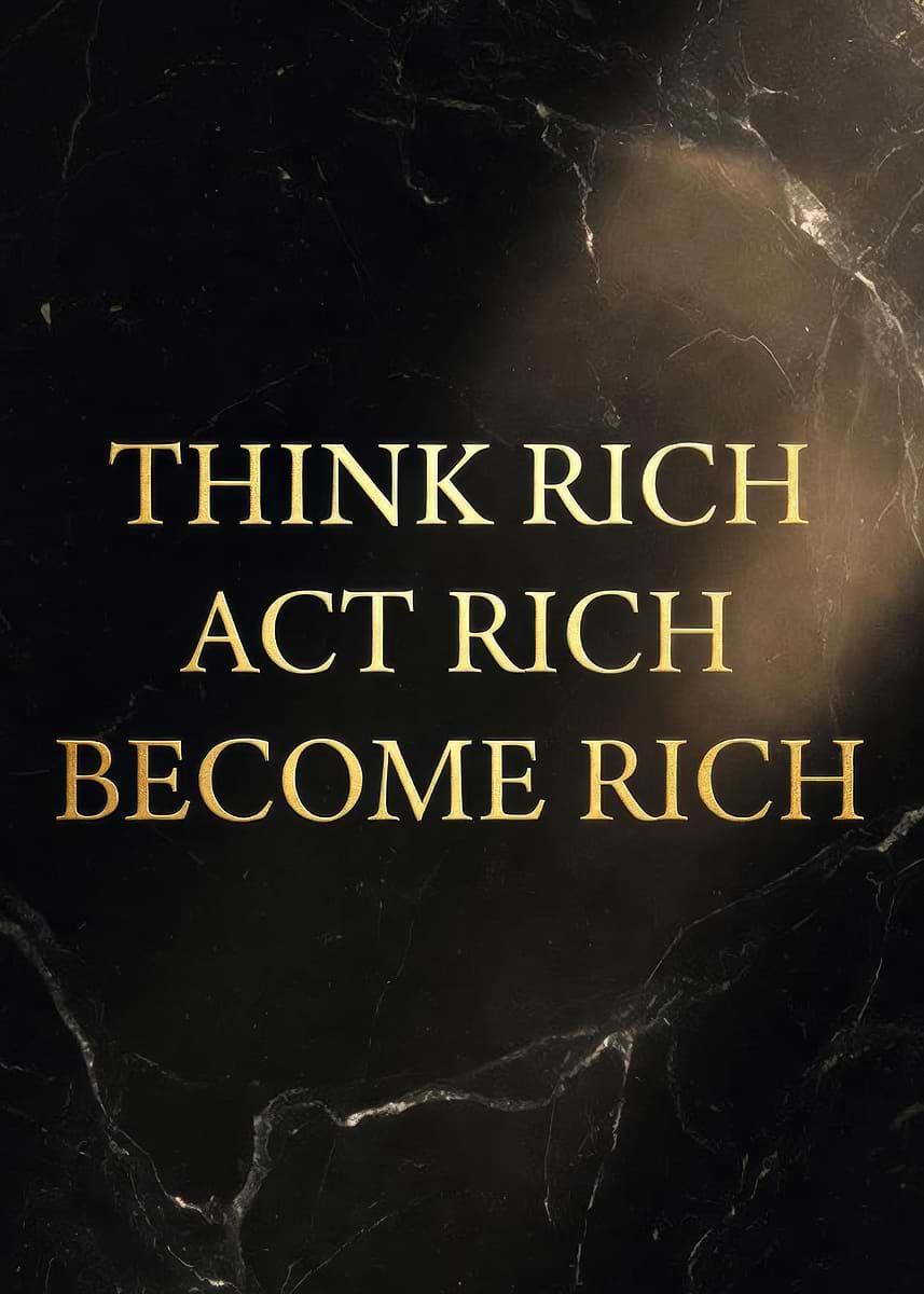'Think Rich Act Rich Become Rich' Poster, picture, metal print, paint ...