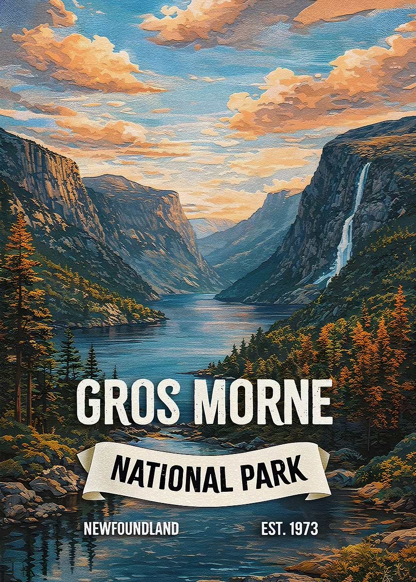 'Gros Morne National Park Vintage Poster' Poster, picture, metal print ...