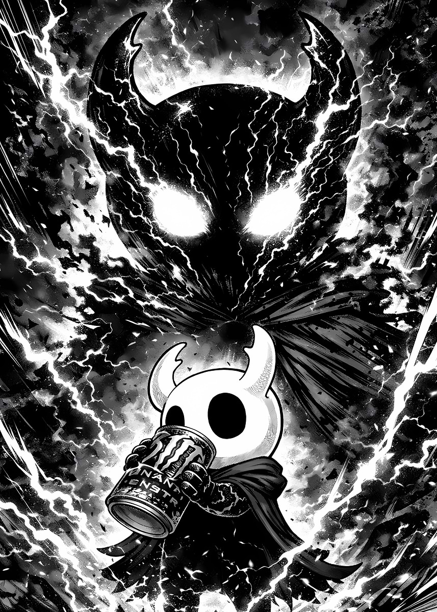 'Hollow Knight drinks Monster Energy' Poster, picture, metal print ...