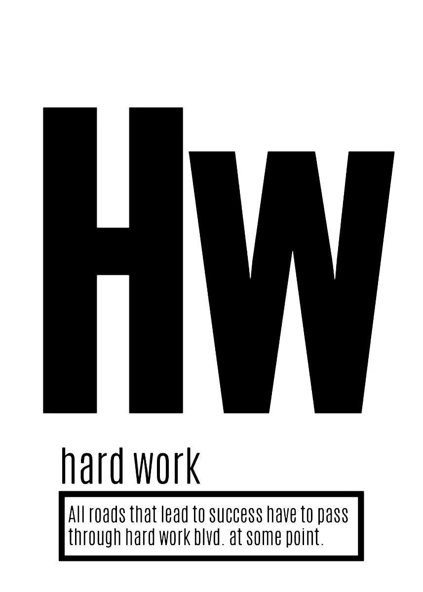 'Hard Work Motivational Poster' Poster, picture, metal print, paint by ...
