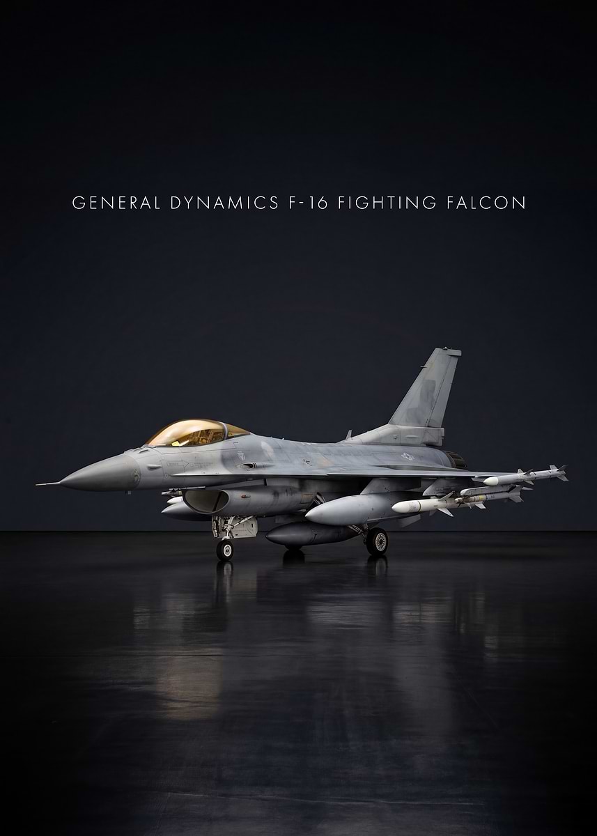 'General Dynamics F-16 Fighting Falcon Jet' Poster, picture, metal ...