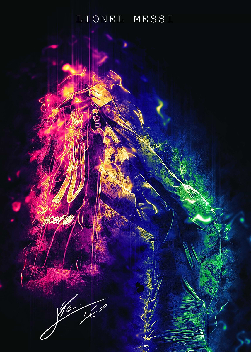 'Lionel Messi Abstract Art' Poster, picture, metal print, paint by ...