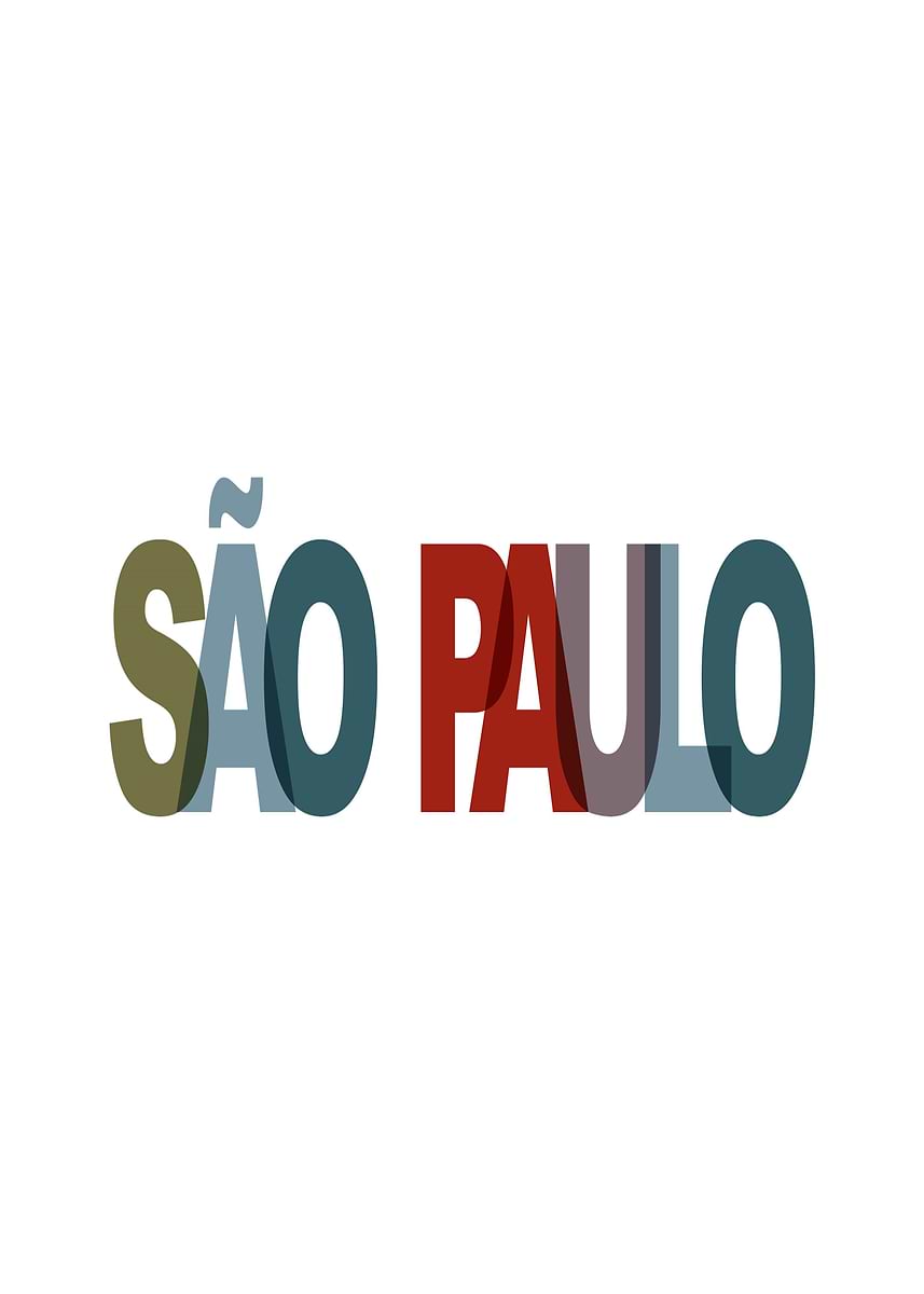 'São Paulo Text Art' Poster, picture, metal print, paint by ArtStar ...