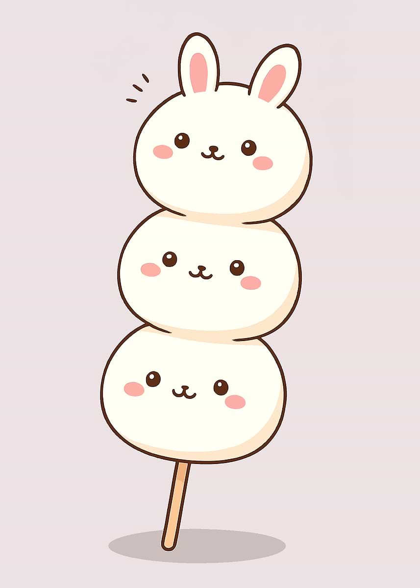 'Kawaii Animal Dango' Poster, picture, metal print, paint by Joanna ...