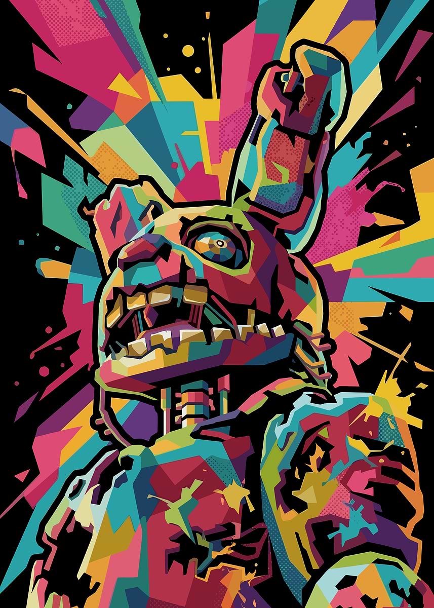 'Springtrap Pop Art Portrait' Poster, picture, metal print, paint by ...
