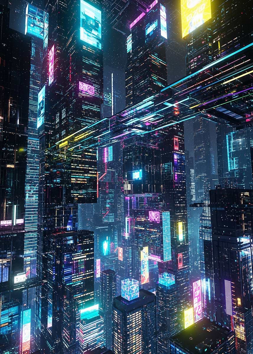 'Technocratic Reticulation: Futuristic Metropolis' Poster, picture ...