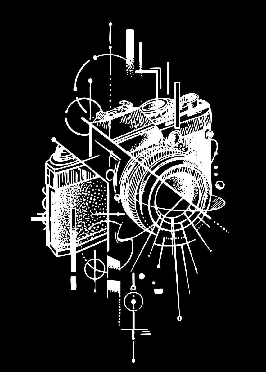 'Geometric Camera Illustration' Poster, picture, metal print, paint by ...