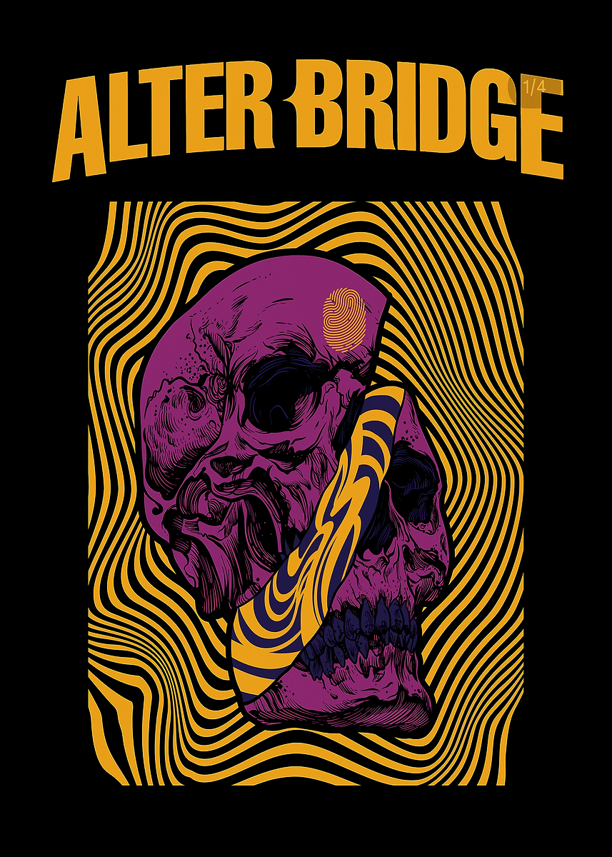 'Alter Bridge Skull Psychedelic Art' Poster, picture, metal print ...