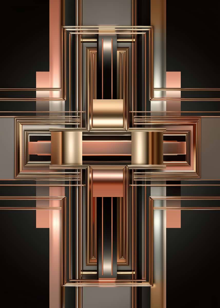 'Art Deco Geometric Metal Design' Poster, picture, metal print, paint ...