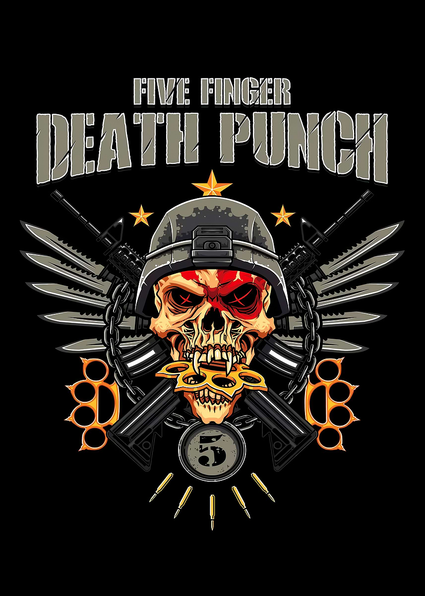 'Five Finger Death Punch Skull Logo' Poster, picture, metal print ...