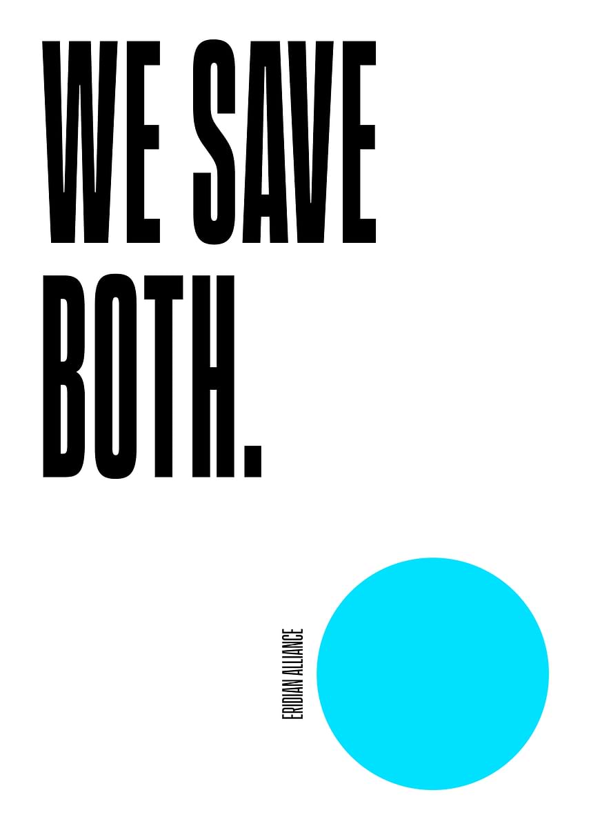 'We Save Both Text Art' Poster, picture, metal print, paint by ...