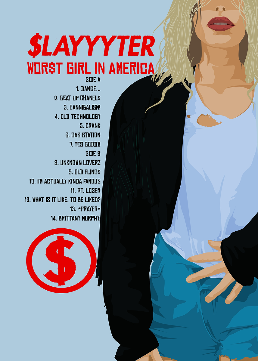 'Slayyyter Worst Girl in America Album Art' Poster, picture, metal ...