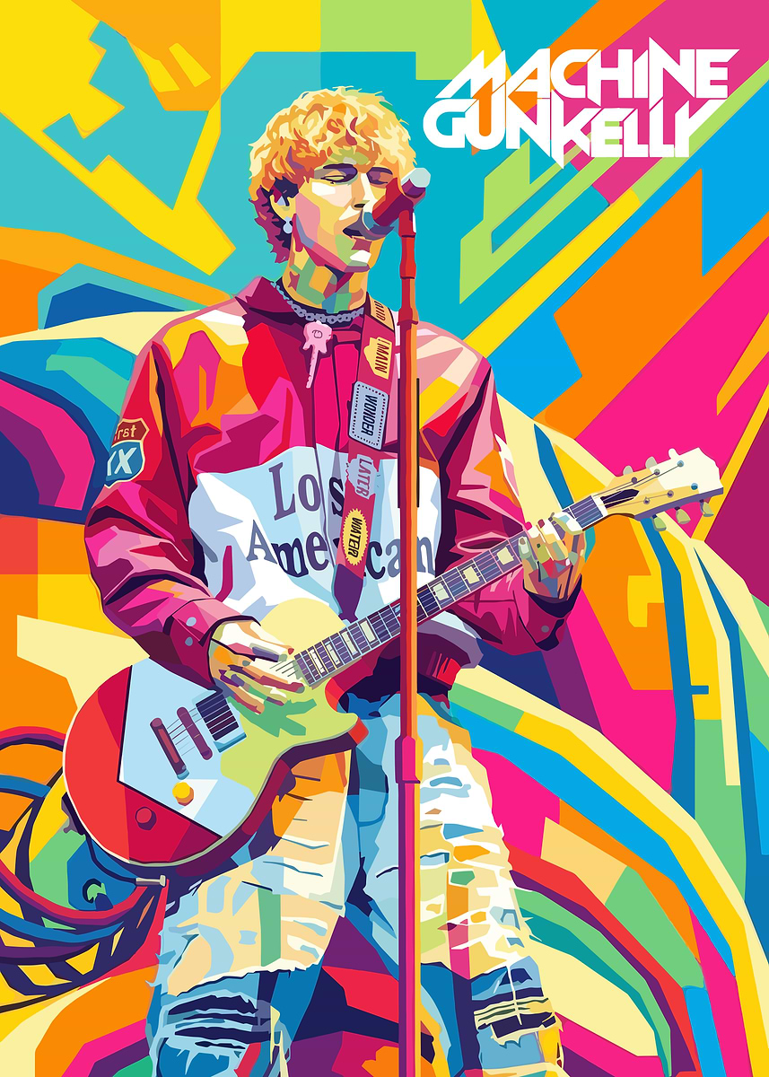 'Machine Gun Kelly Pop Art' Poster, picture, metal print, paint by ...