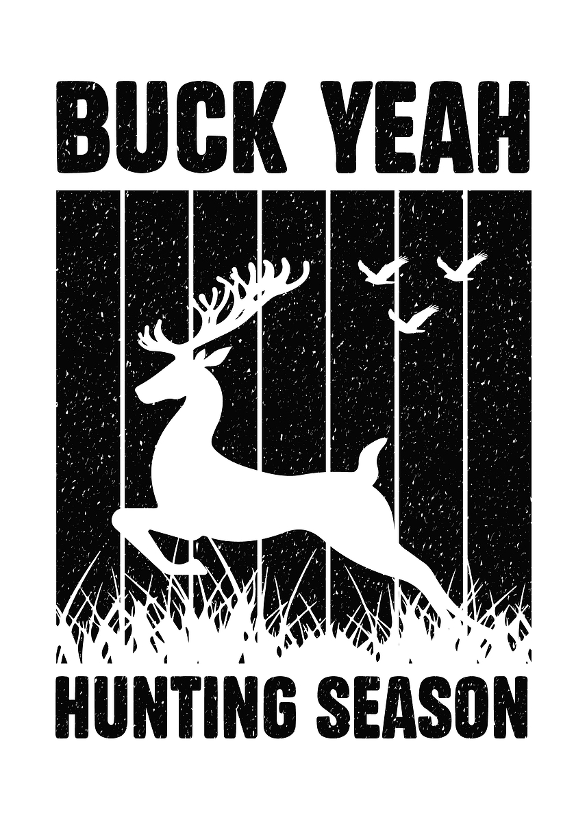 'Funny deer hunting wall art - 'Buck Yeah It’s Hunting Season' rustic ...