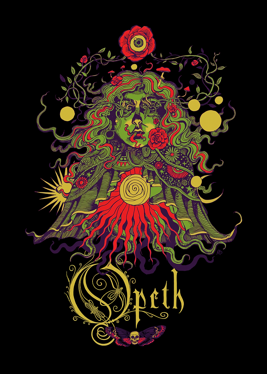 'Opeth band logo with psychedelic art' Poster, picture, metal print ...