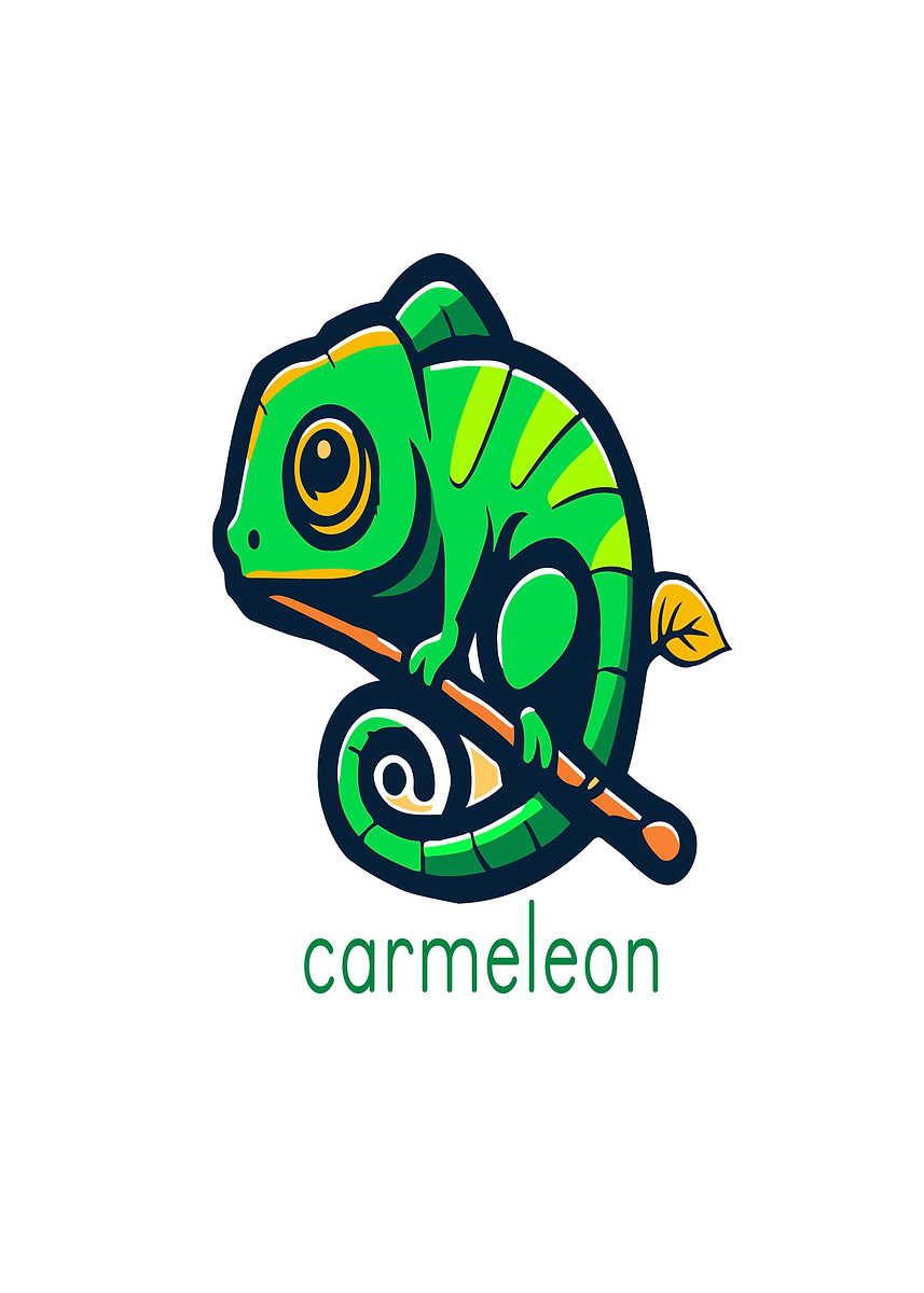 'Green Chameleon Logo' Poster, picture, metal print, paint by ArtStar ...