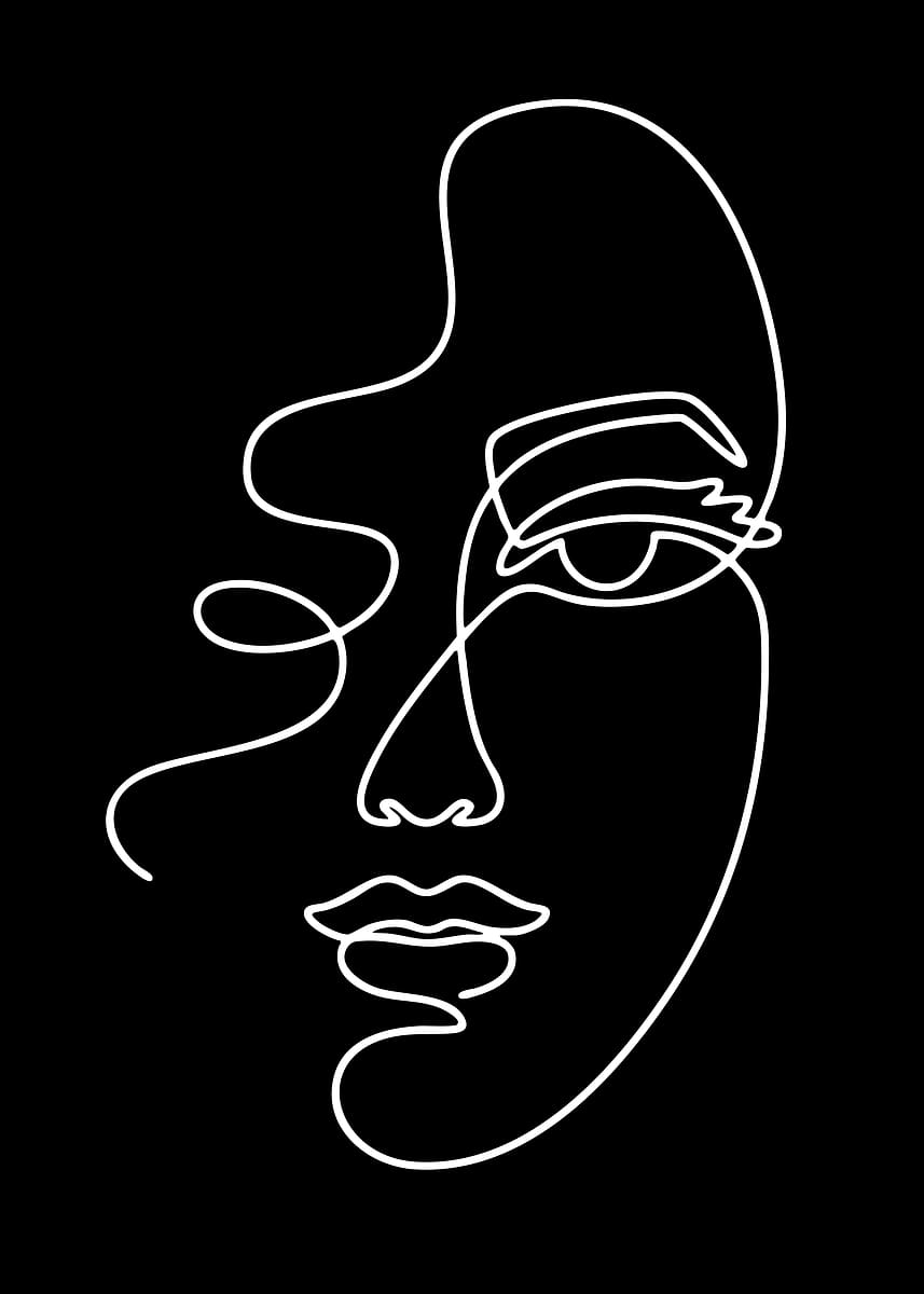 'Abstract Face Line Art' Poster, picture, metal print, paint by javis ...