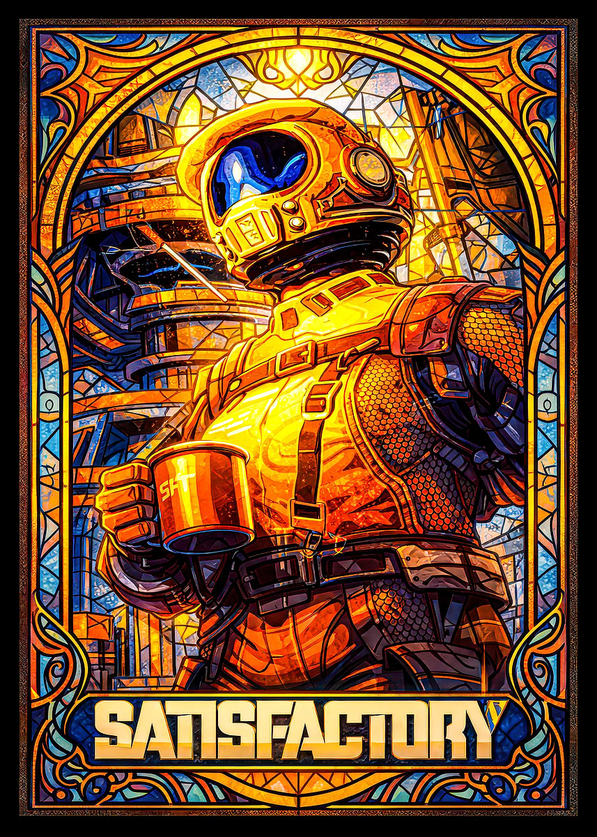 'Satisfactory Stained Glass Astronaut' Poster, picture, metal print ...