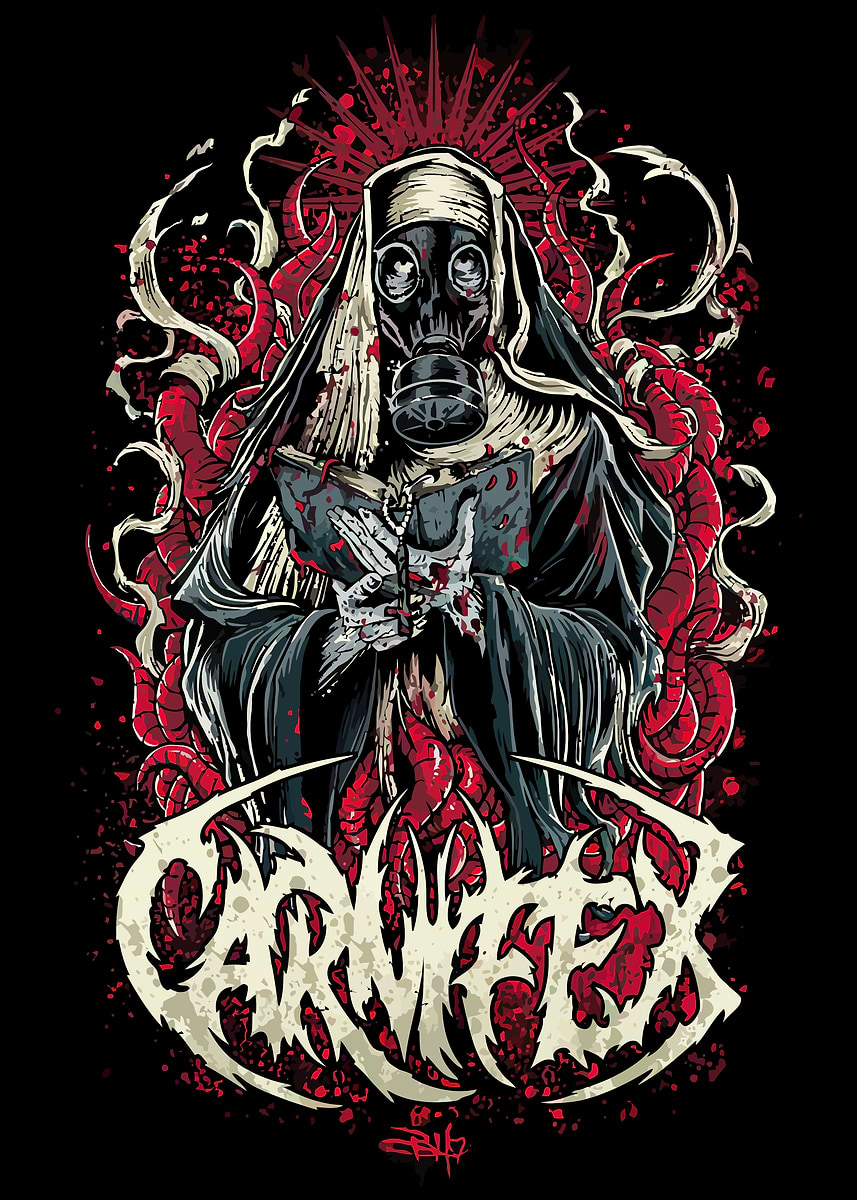 'Demonic Nun with Gas Mask and Tentacles' Poster, picture, metal print ...