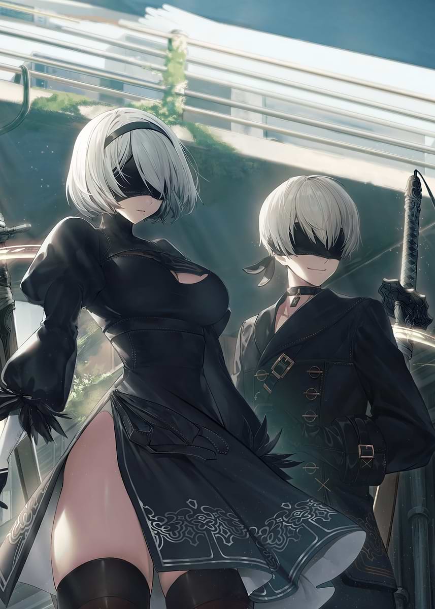 'Nier Automata 2B and 9S' Poster, picture, metal print, paint by Knight ...