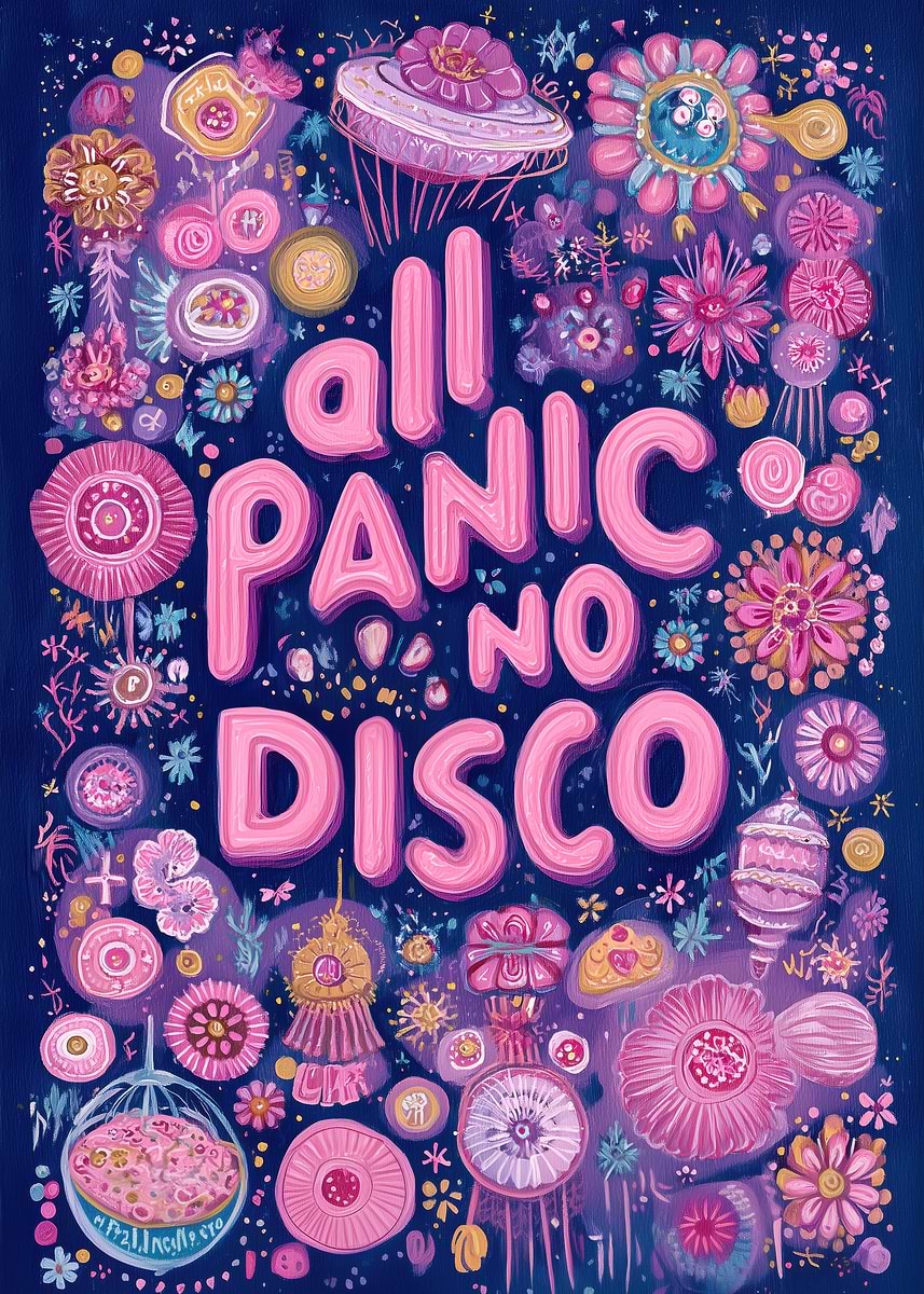 'All Panic No Disco Text Art' Poster, picture, metal print, paint by ...