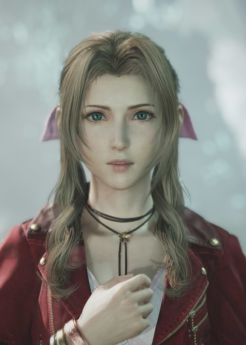 'Final Fantasy VII Aerith Gainsborough Portrait' Poster, picture, metal ...