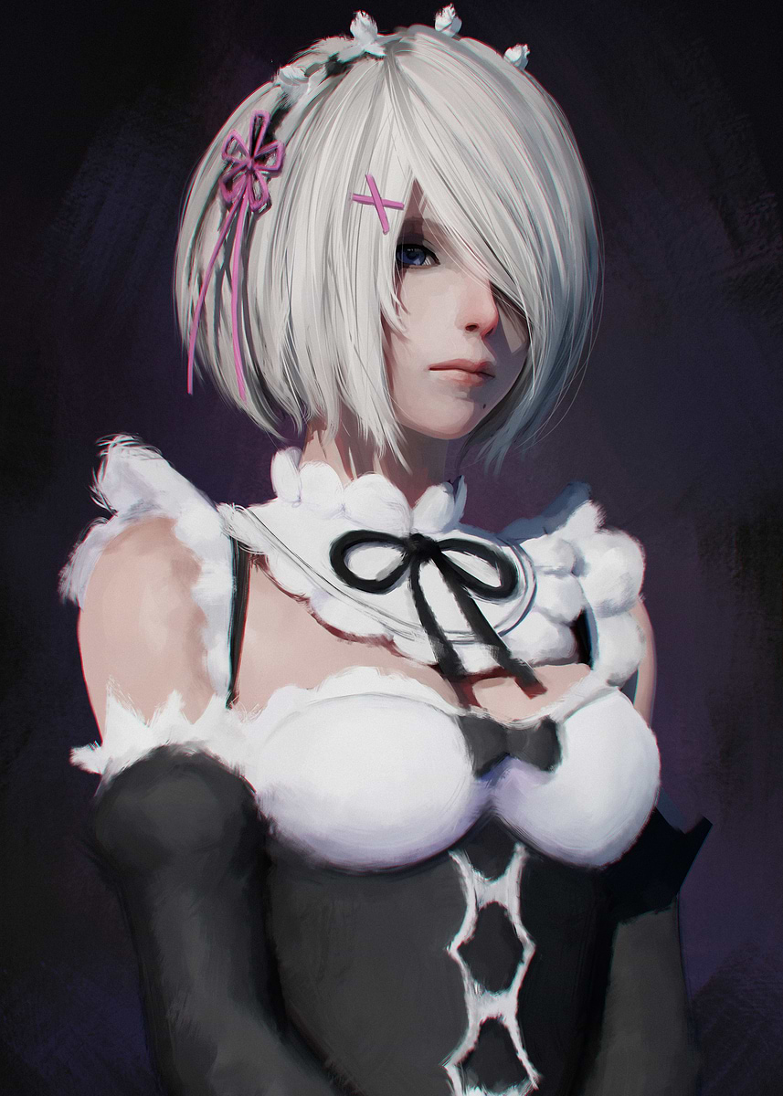 'Rem from Re:Zero Maid Outfit' Poster, picture, metal print, paint by ...