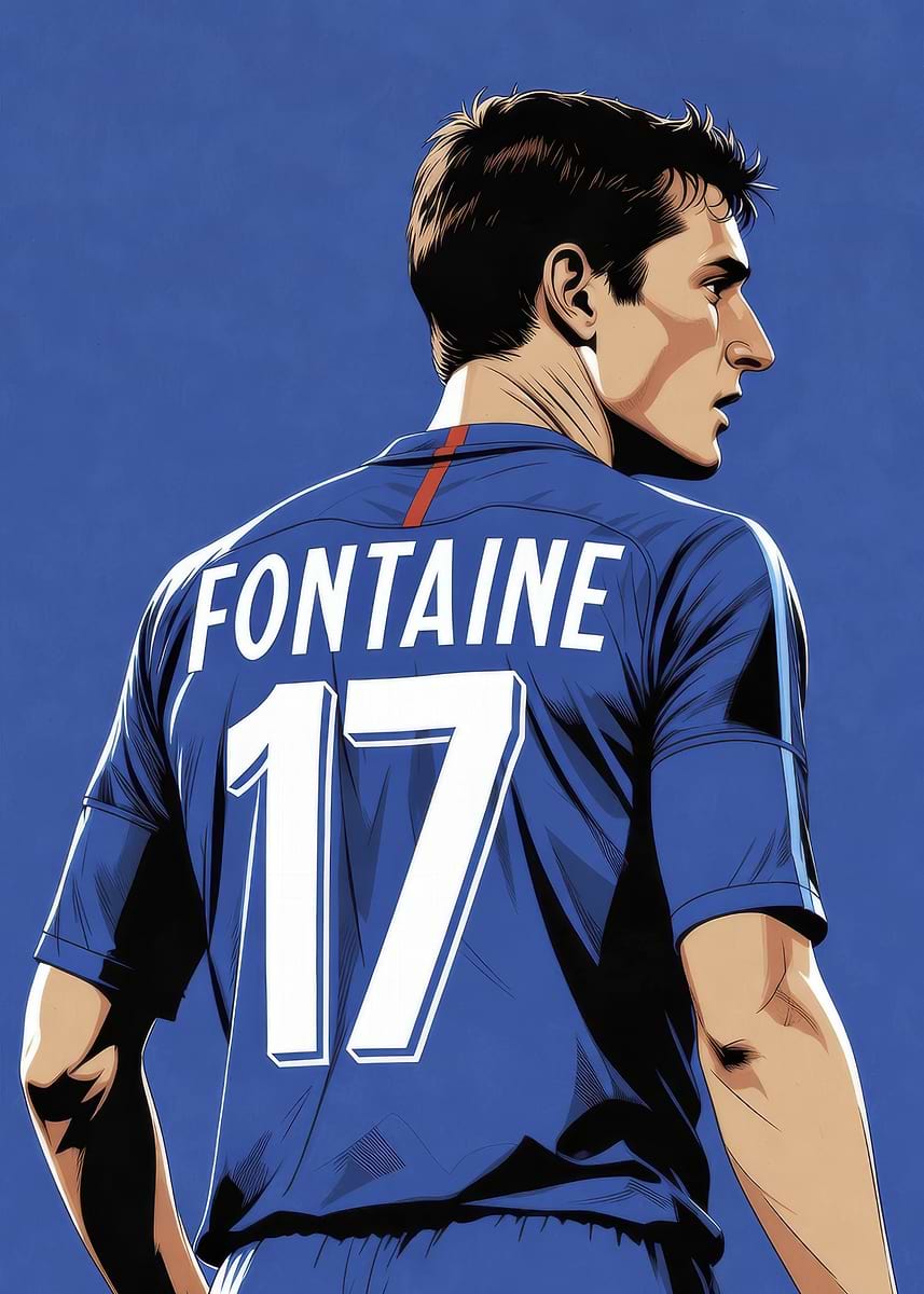 'Just Fontaine Football Jersey' Poster, picture, metal print, paint by ...