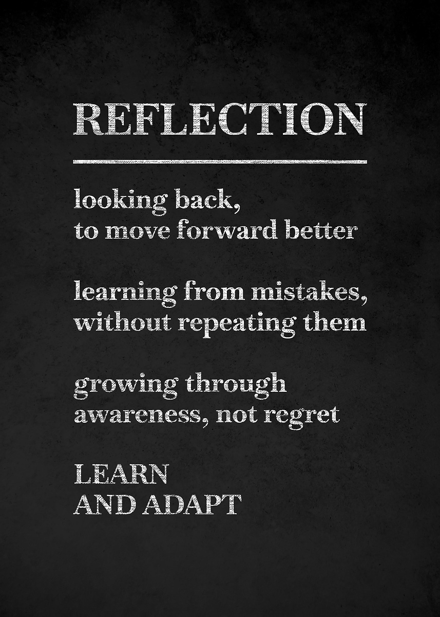 'Reflection Learn and Adapt Chalkboard Art' Poster, picture, metal ...