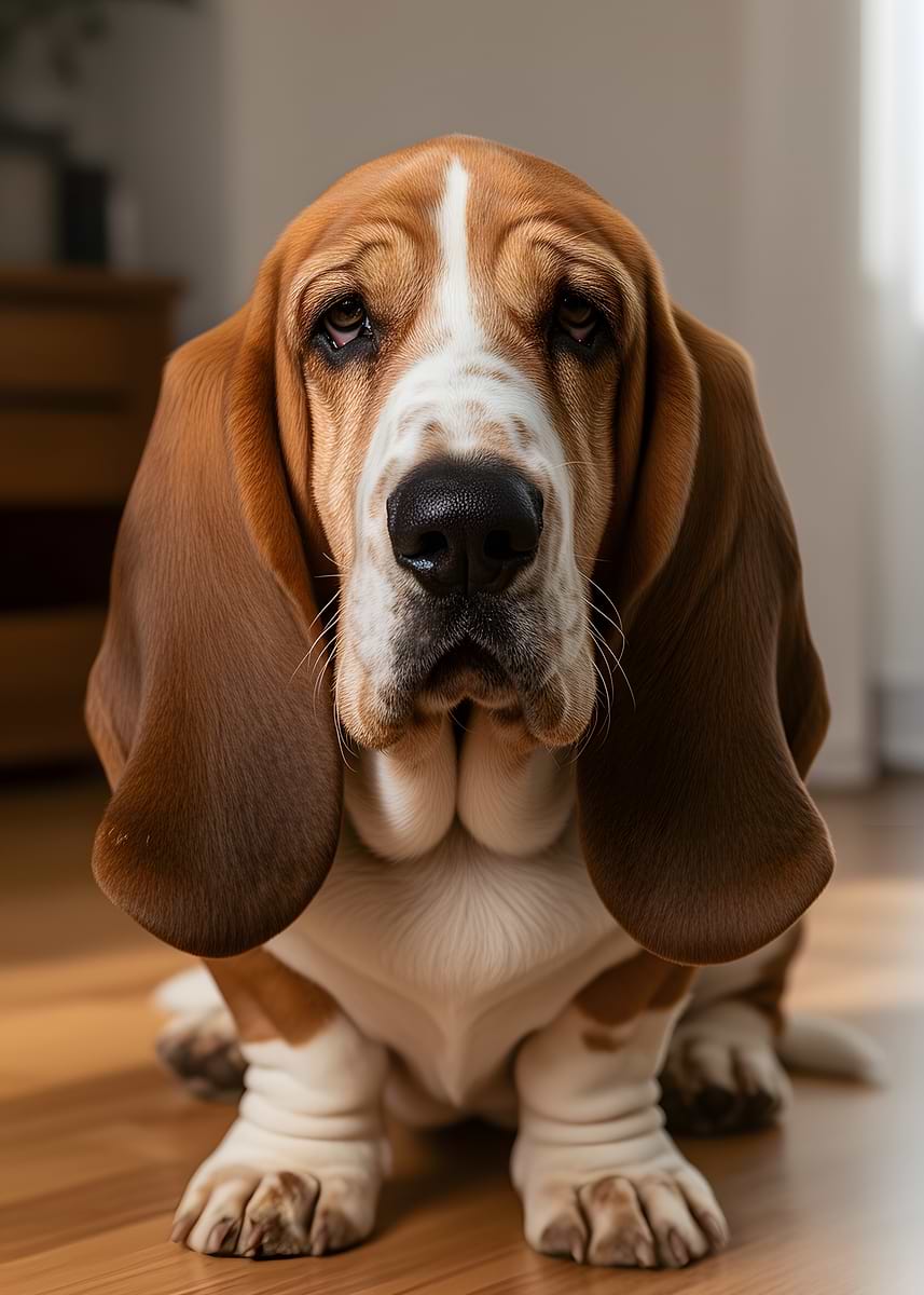 'Sad Basset Hound Dog' Poster, picture, metal print, paint by GARUU ...