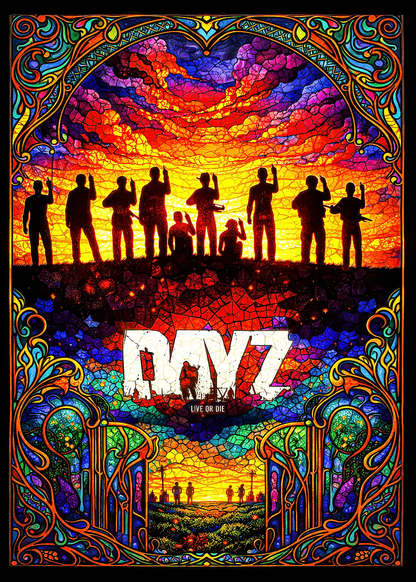 'DayZ Stained Glass Poster' Poster, picture, metal print, paint by ...