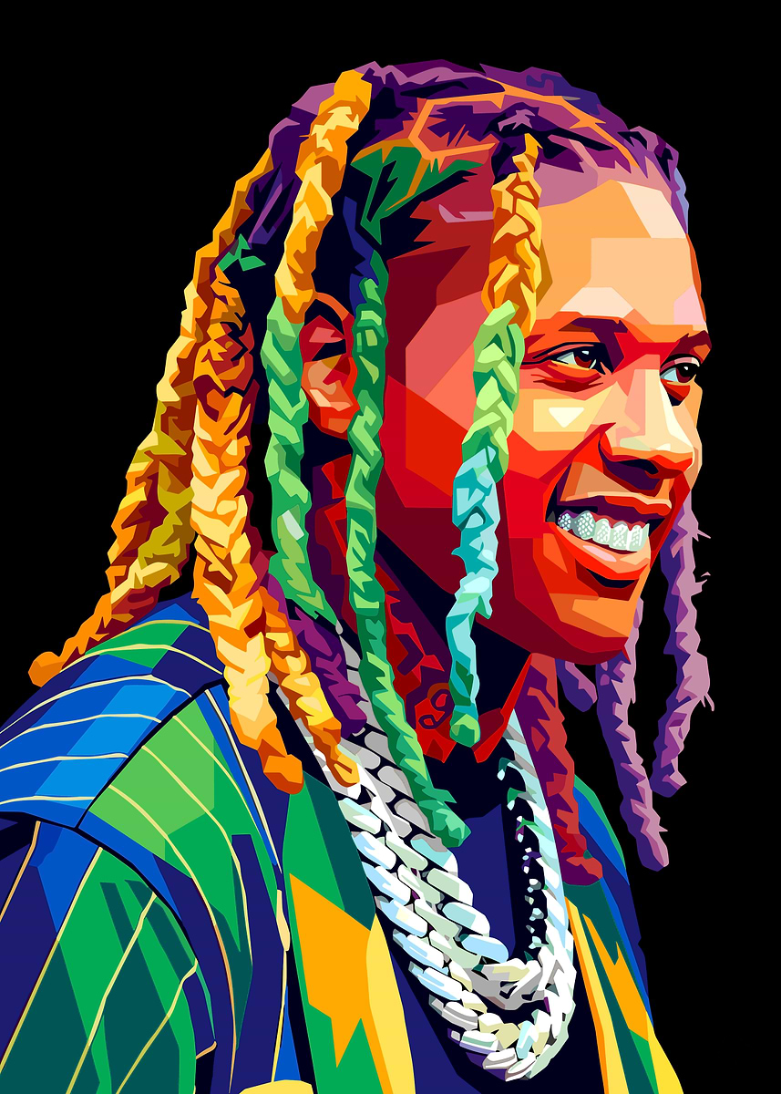 'Colorful Portrait of a Lil Durk' Poster, picture, metal print, paint ...