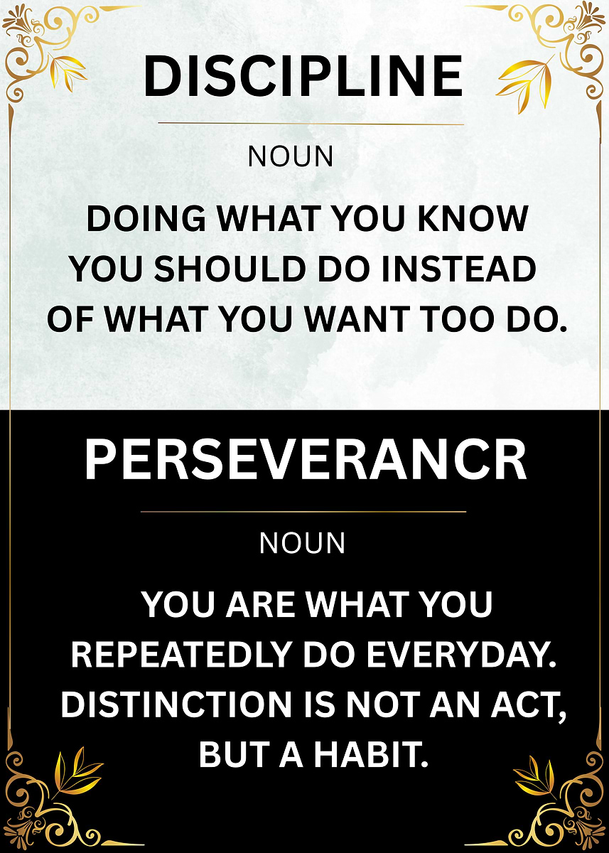 'Discipline and Perseverance Quotes' Poster, picture, metal print ...