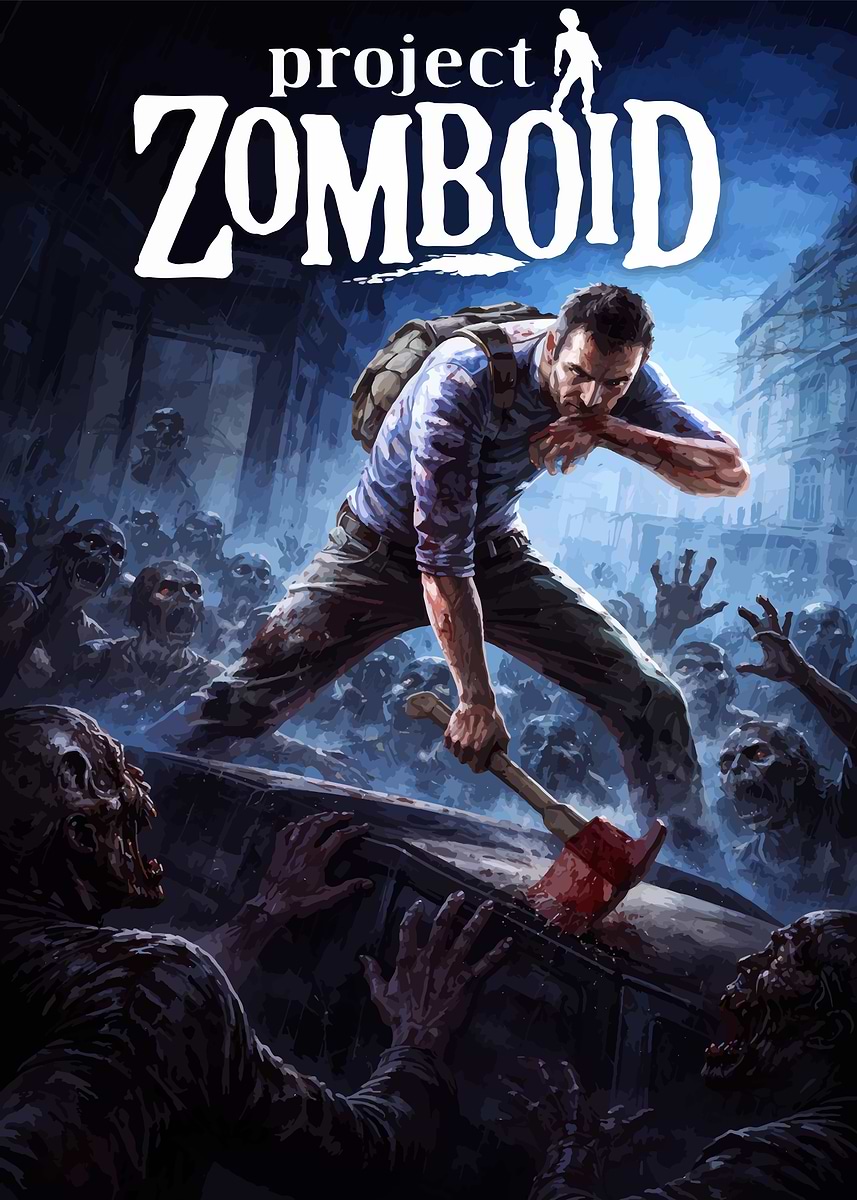 'Project Zomboid Game Cover Art' Poster, picture, metal print, paint by ...